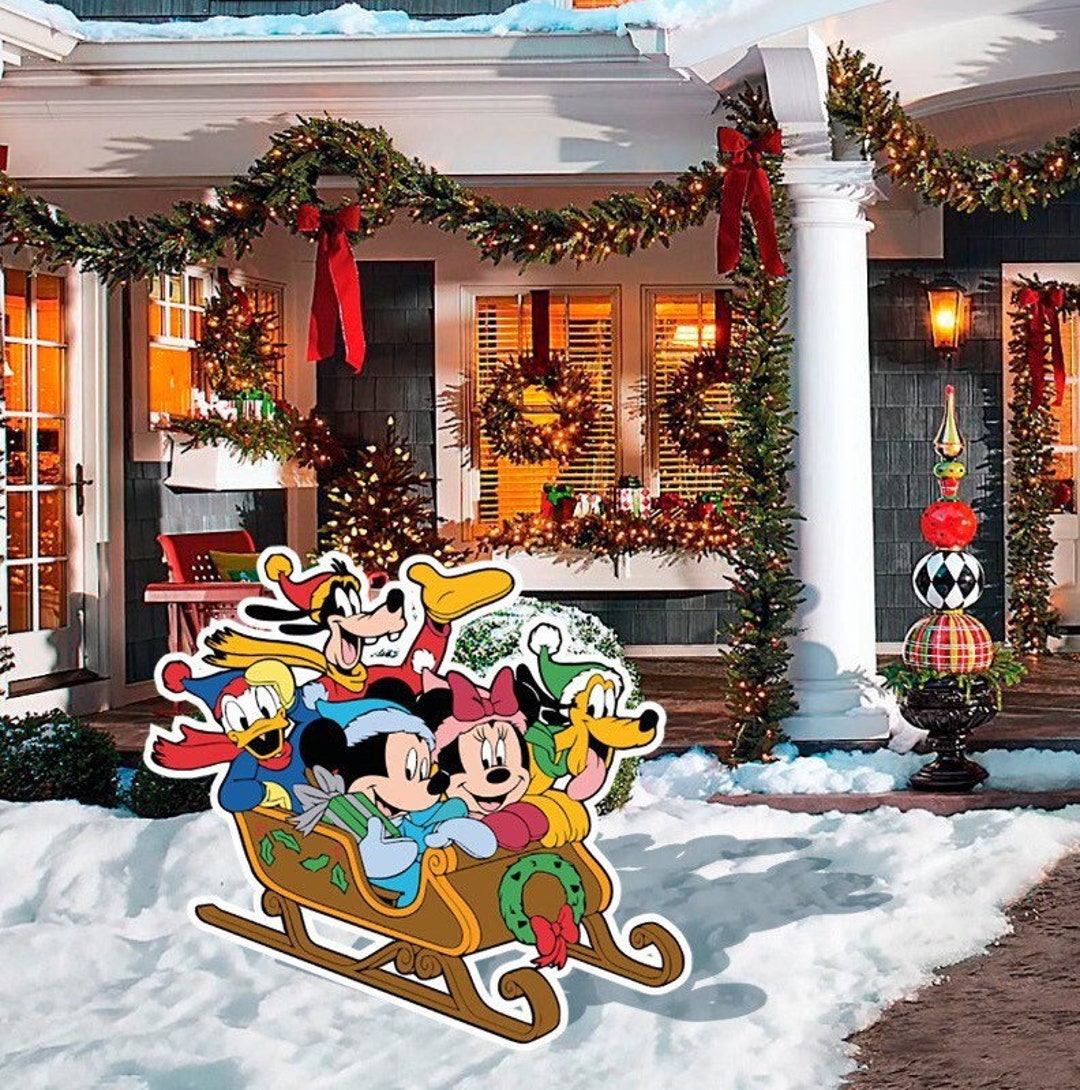 Mickey and Minnie Merry Christmas Garden Decor/ Christmas Decorations ...