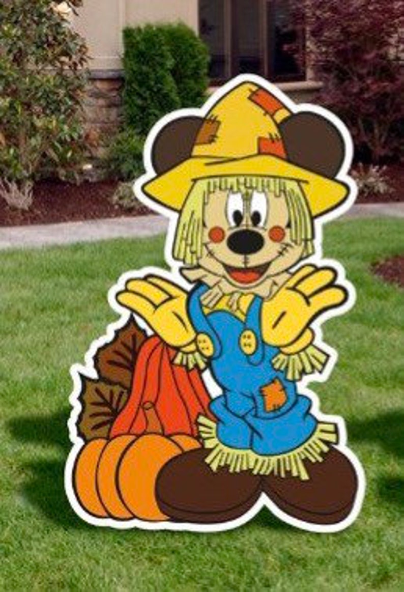 Mickey and Minnie Fall Scare Crows/ Outside Fall Decor - Etsy