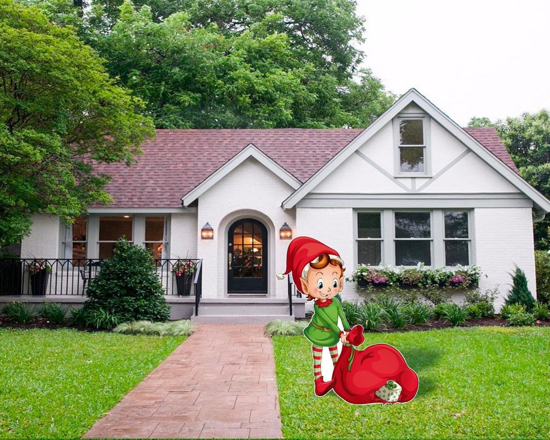 Elf With Ripped Bag and Present Falling/ Outdoor Christmas Decoration ...