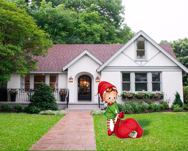 Elf With Ripped Bag and Present Falling/ Outdoor Christmas Decoration ...