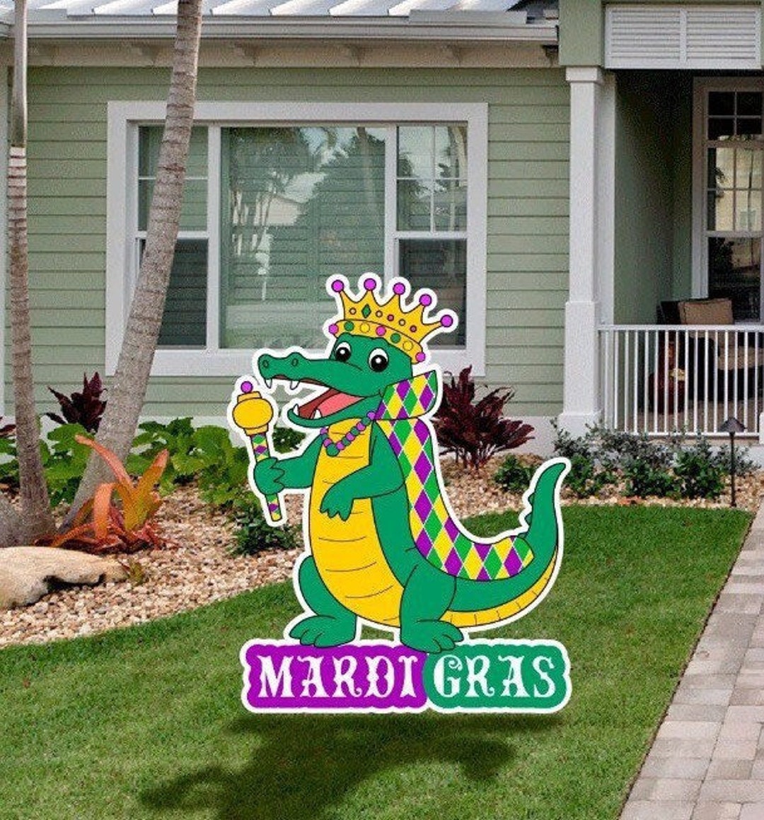 Crocodile Mardi Gras || New Orleans Mardi Gras Decor - Etsy