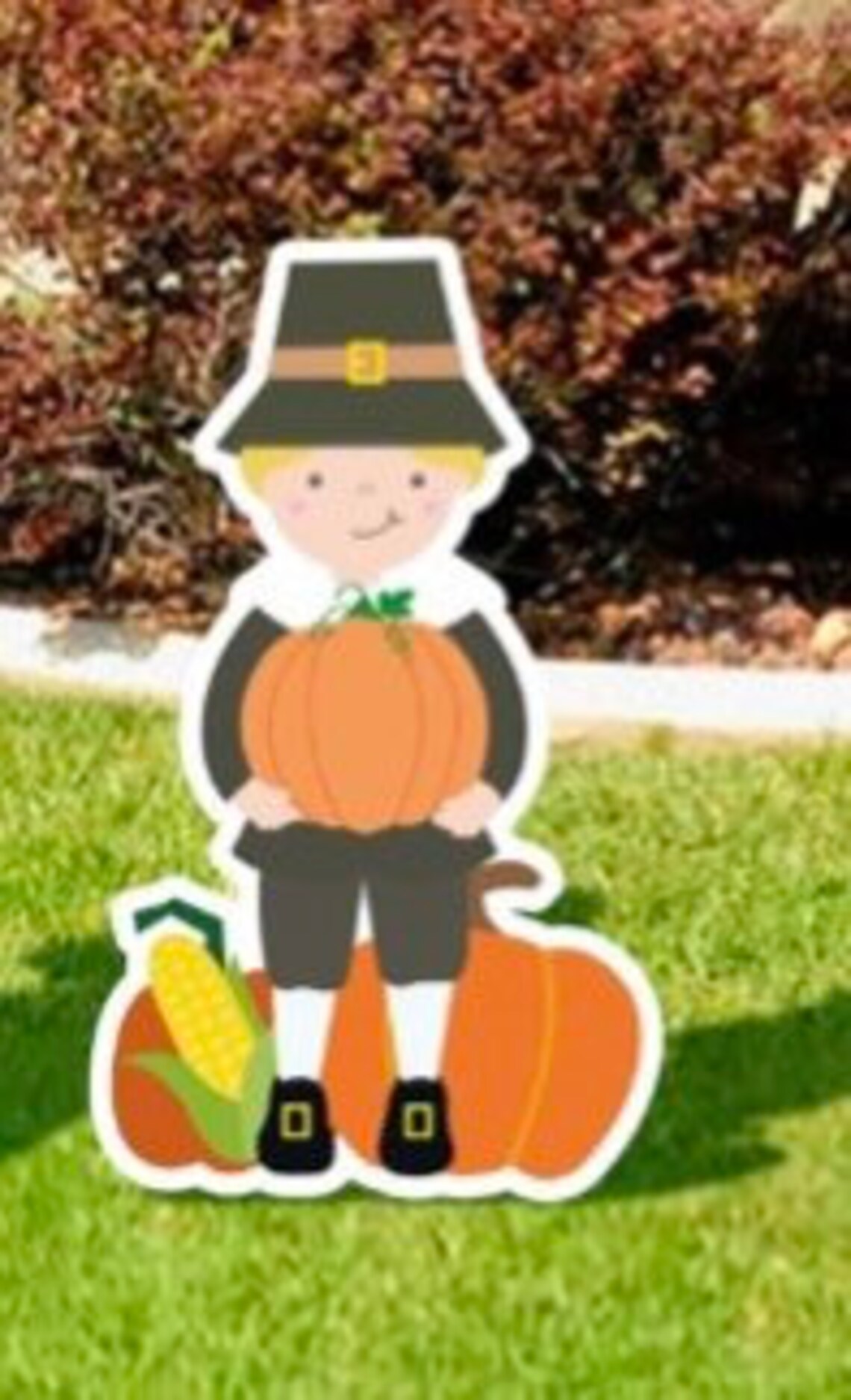 Happy Thanksgiving Pilgrims/outdoor Fall Decor / Yard - Etsy