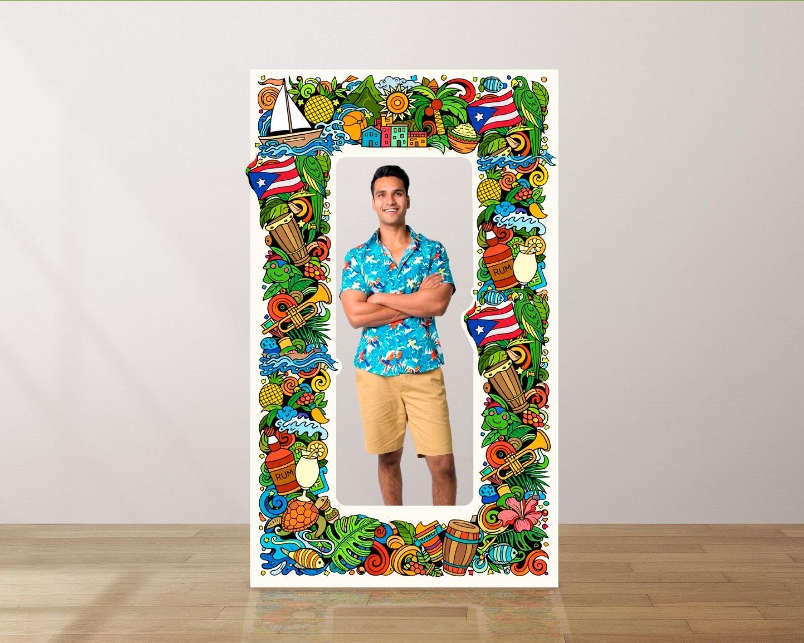 Puerto Rican Photo Prop Set 5 Ft Photo Frame Coqui Puerto Rico Theme ...
