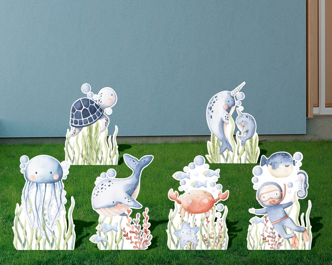 Ocean Animals, Under the Sea Animals Birthday Cut Outs/yard Sign ...
