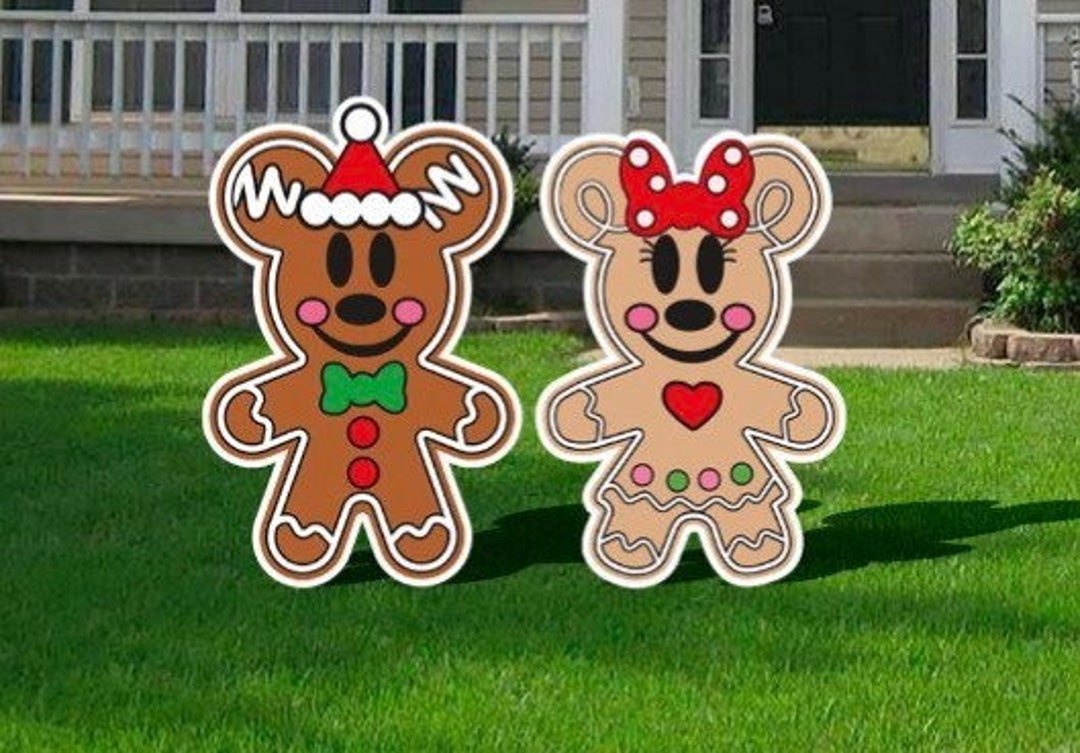 Mickey and Minnie Gingerbread Cookie Couple Yard Art/ Garden Decoration ...