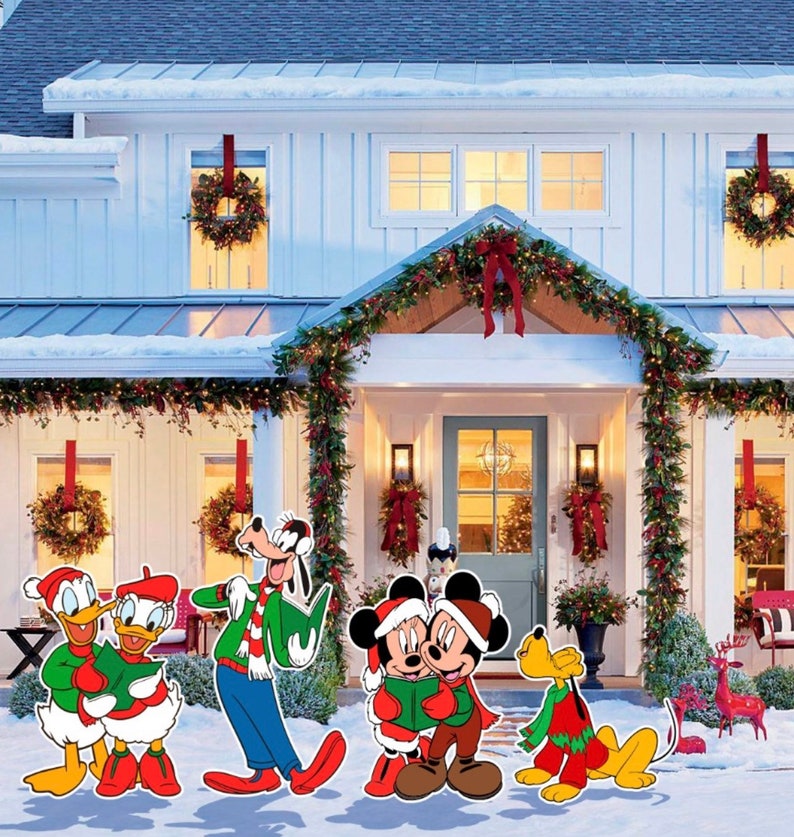 Mickey Merry Christmas Garden Decor/ Christmas Decoration Fab - Etsy