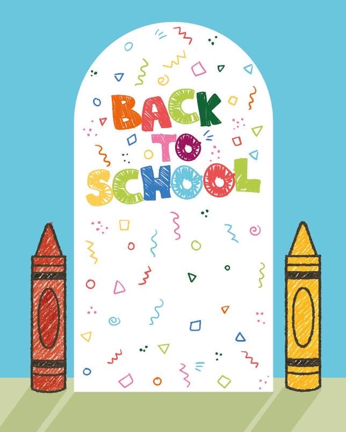 First Day of School Back to School Arch Backdrop – Crayon & Confetti ...