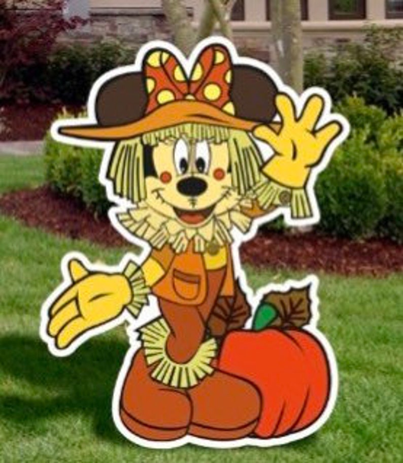Mickey and Minnie Fall Scare Crows/ Outside Fall Decor - Etsy