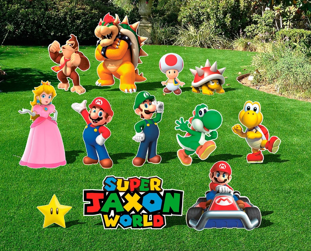 Super Mario Brothers Yard Sign and Cutout Set - Weather-resistant Party ...
