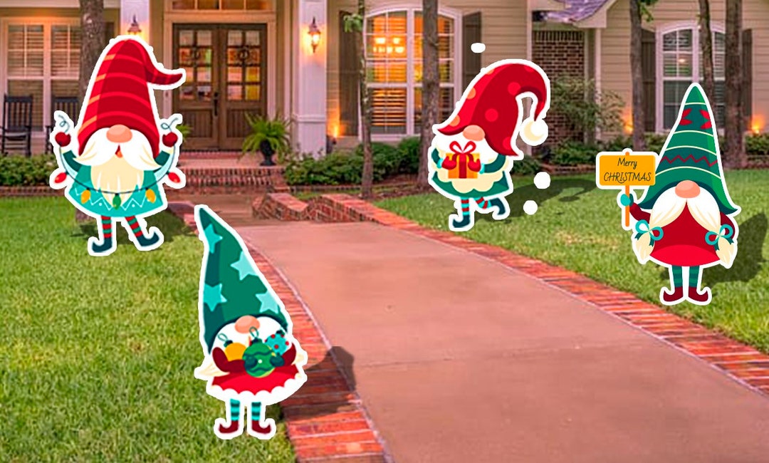 Merry Christmas Gnomes for Your Yard - Etsy