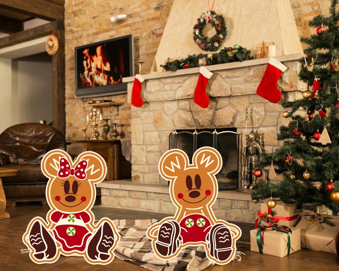 Mickey and Minnie Gingerbread Cookie Couple Yard Art/ Garden Decoration ...