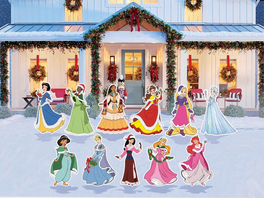 Magical Christmas Disney Princess Yard Signs Set of 11 in Beautiful ...