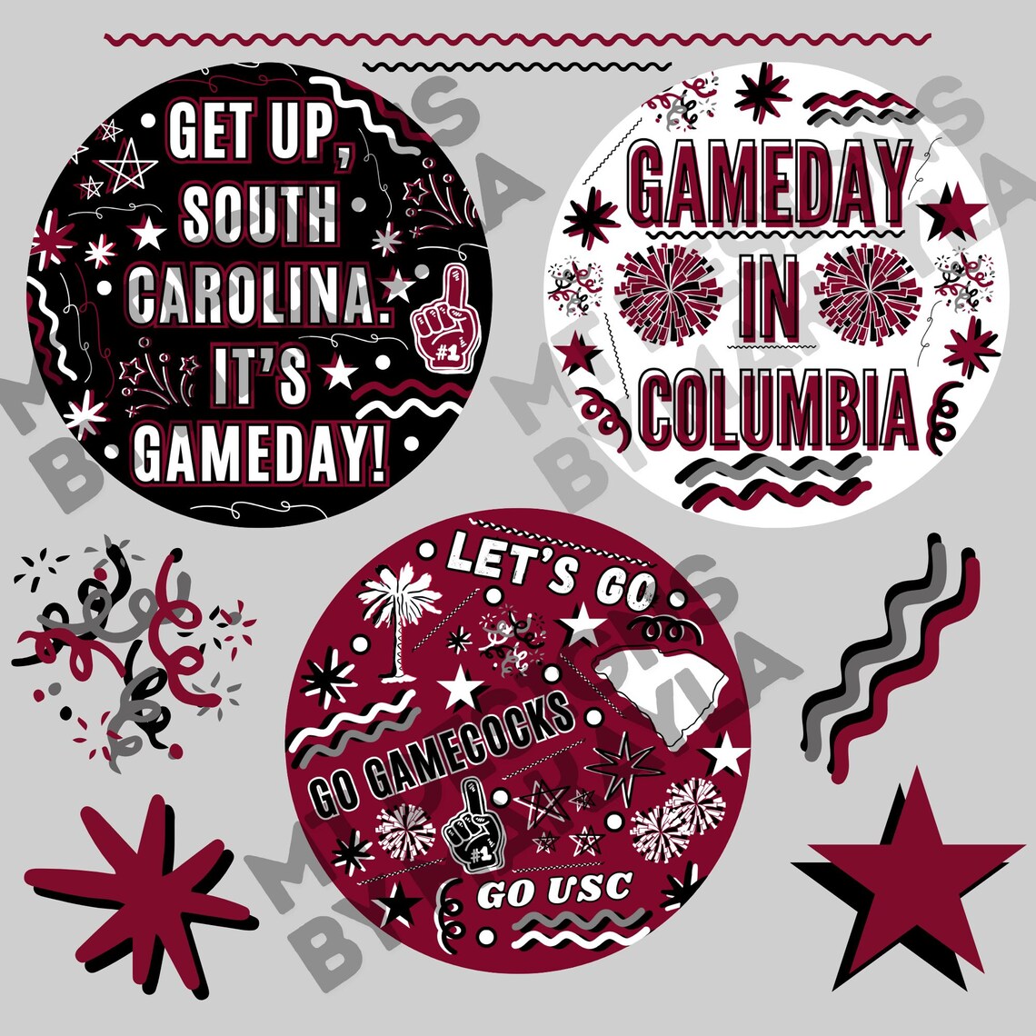 The University of South Carolina Buttons: Game-day (3in) - Etsy
