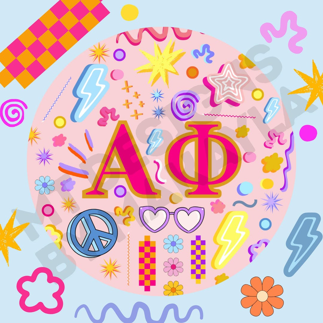 Alpha Phi Pin-back Buttons: 3in, AΦ, Sorority Buttons, Girly, Chic, Big ...