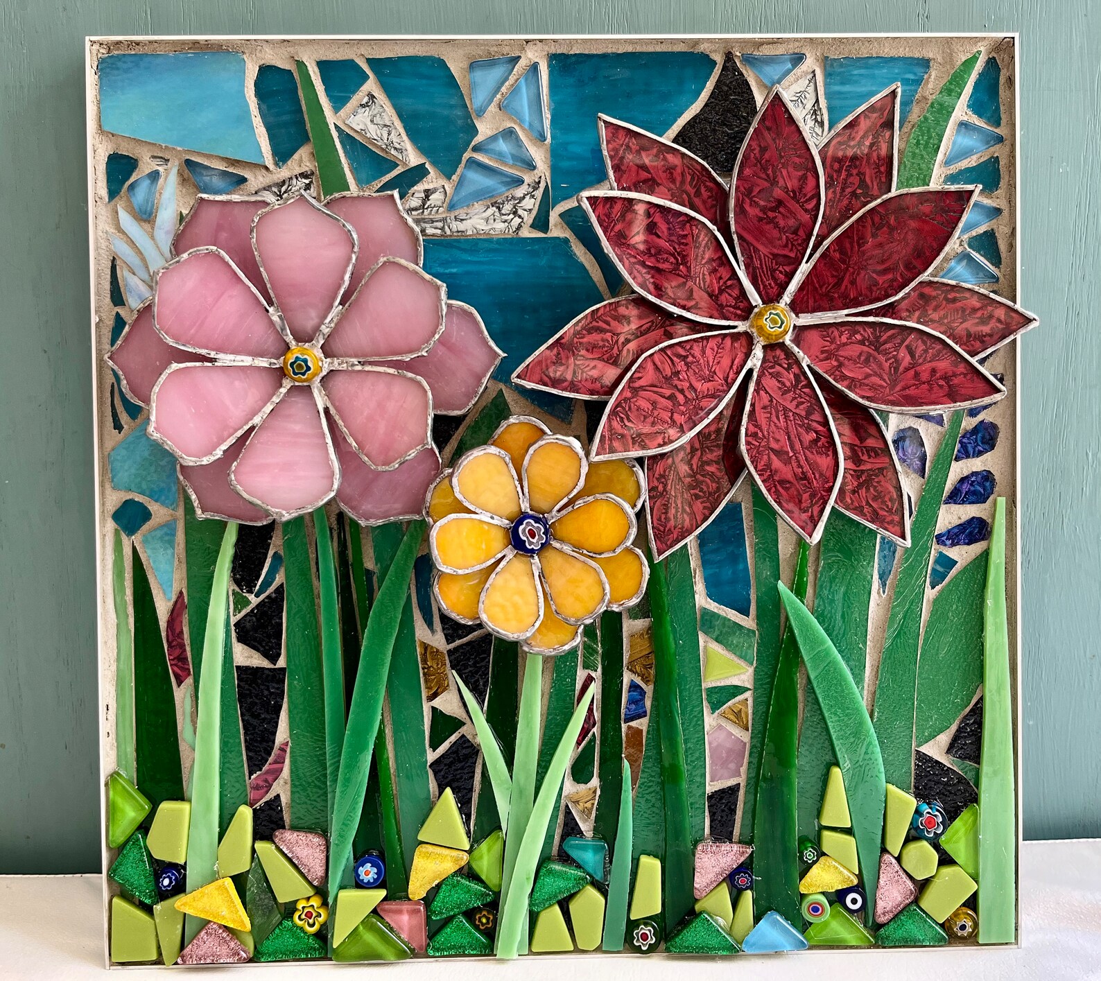 Flower Sculpture Wall Art Flower Mosaic Wall Art Mosaic - Etsy