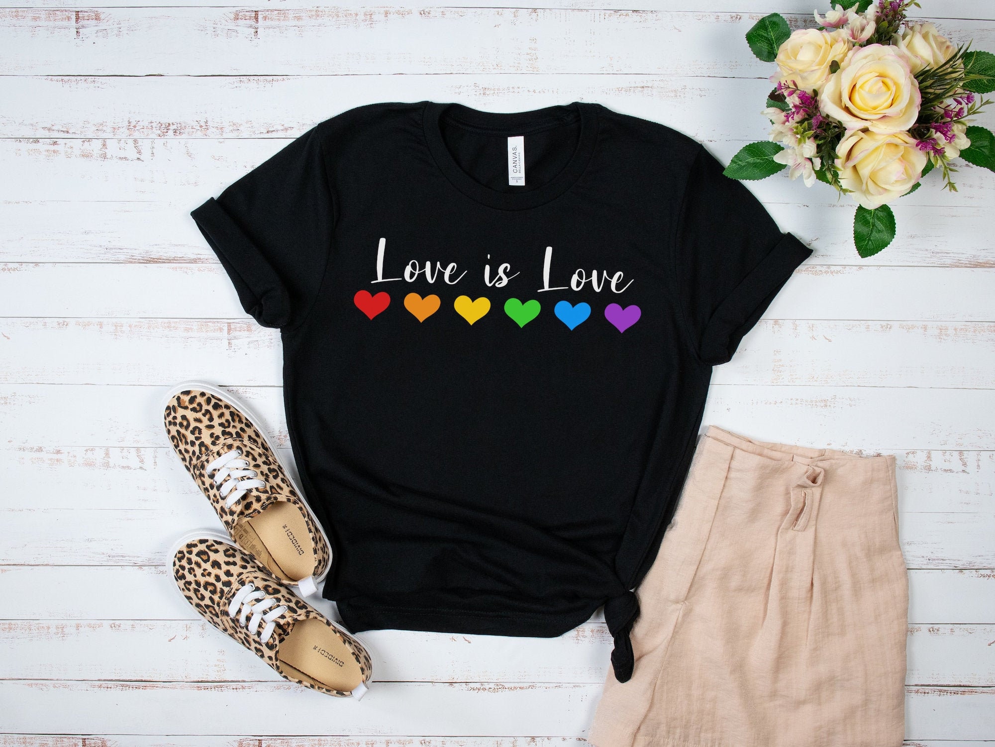 Love Is Love Shirt Rainbow Heart Shirt LGBTQ Shirt Love is | Etsy