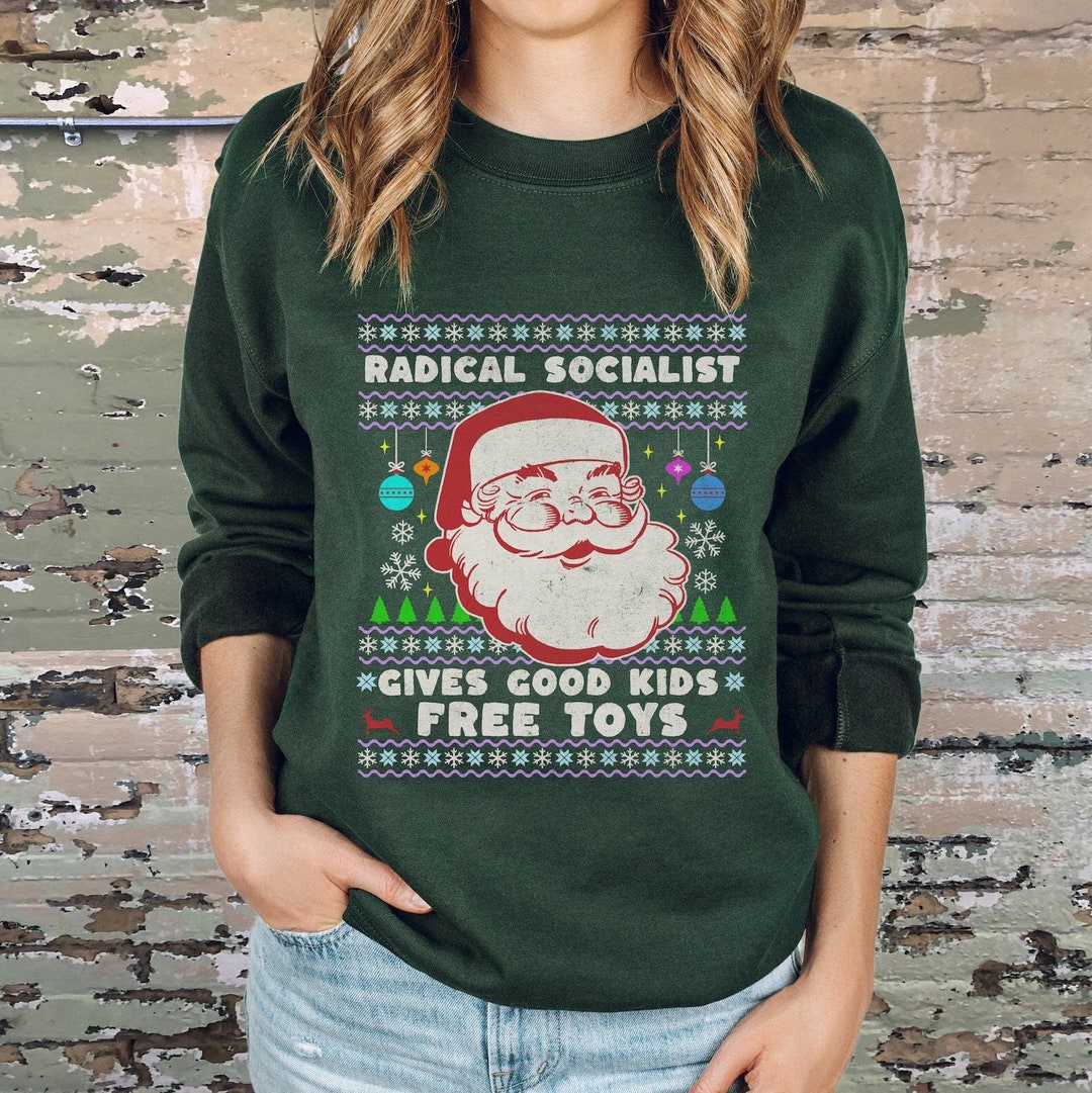 Christmas Political Santa Sweatshirt, Funny Christmas Sweatshirt ...