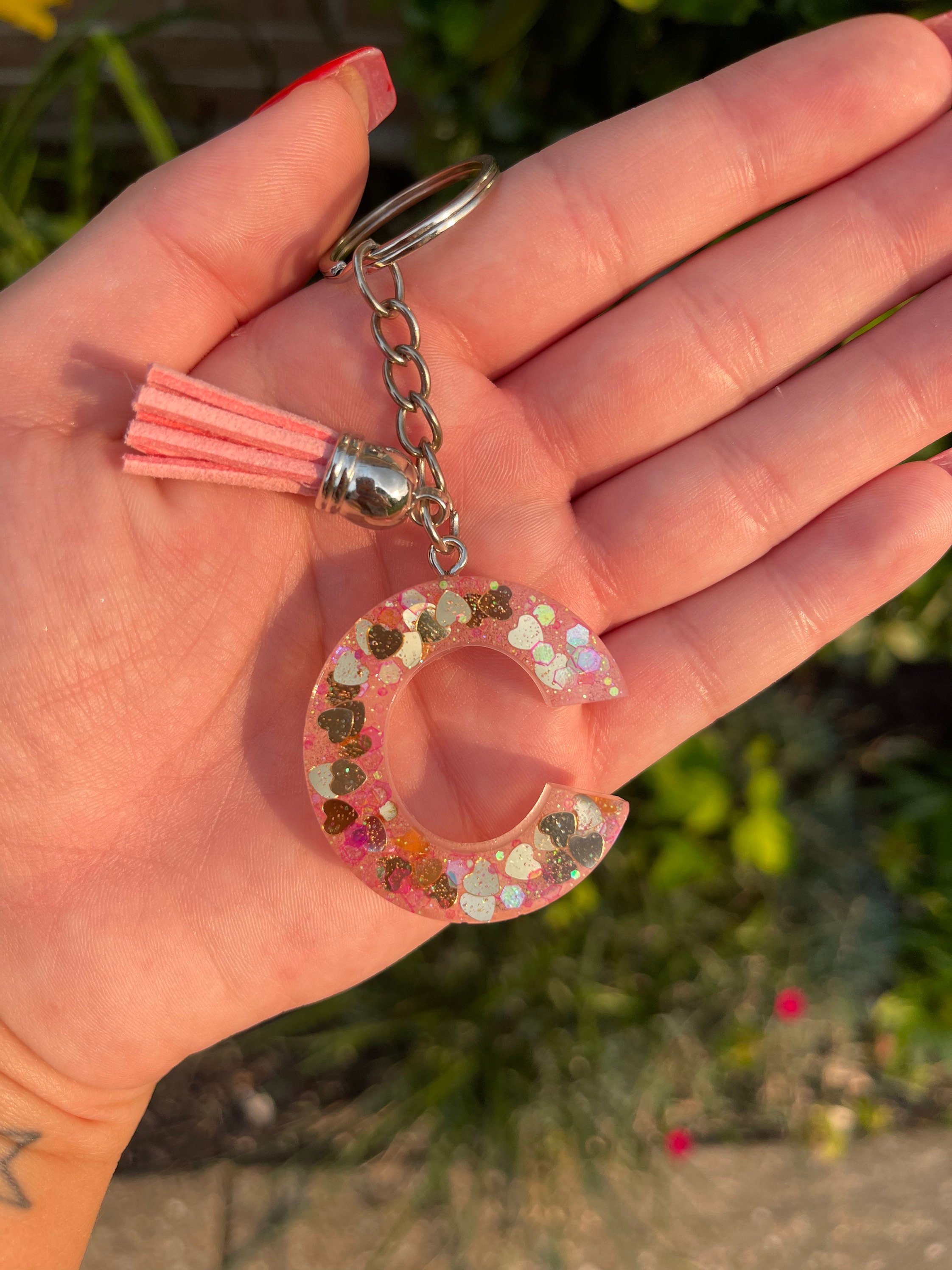 Letter Keychains with Tassels | Etsy