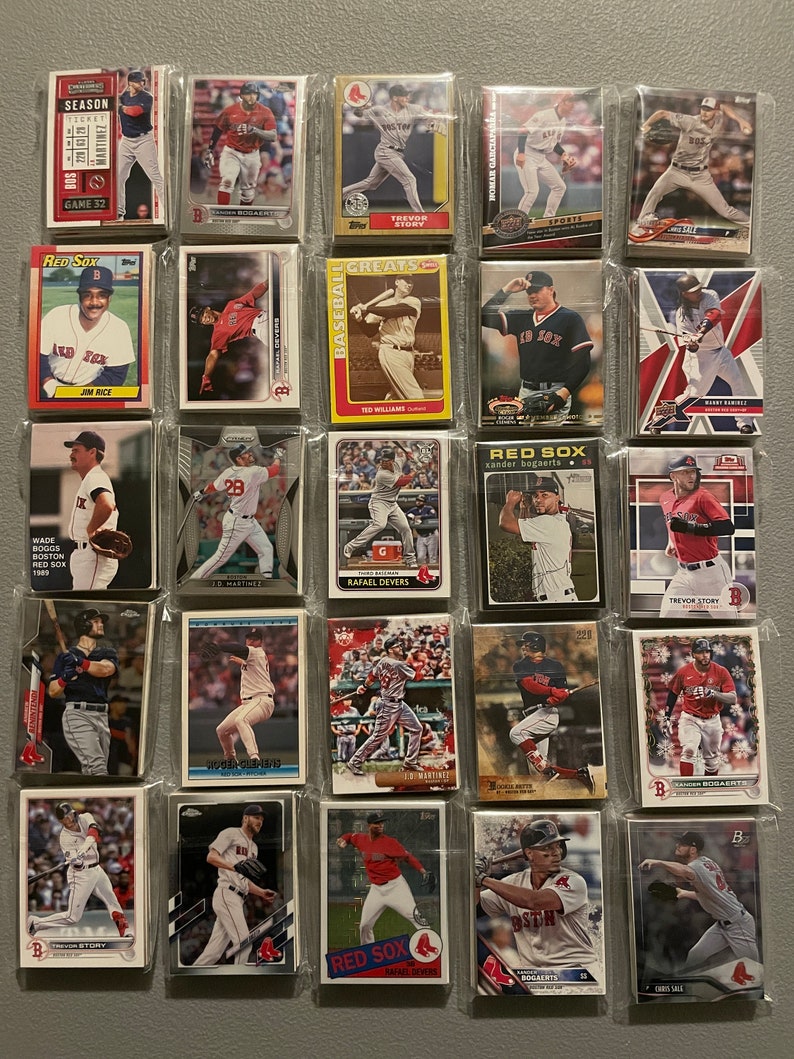 Boston Red Sox Baseball Cards Grab Bag of 30 Cards From - Etsy