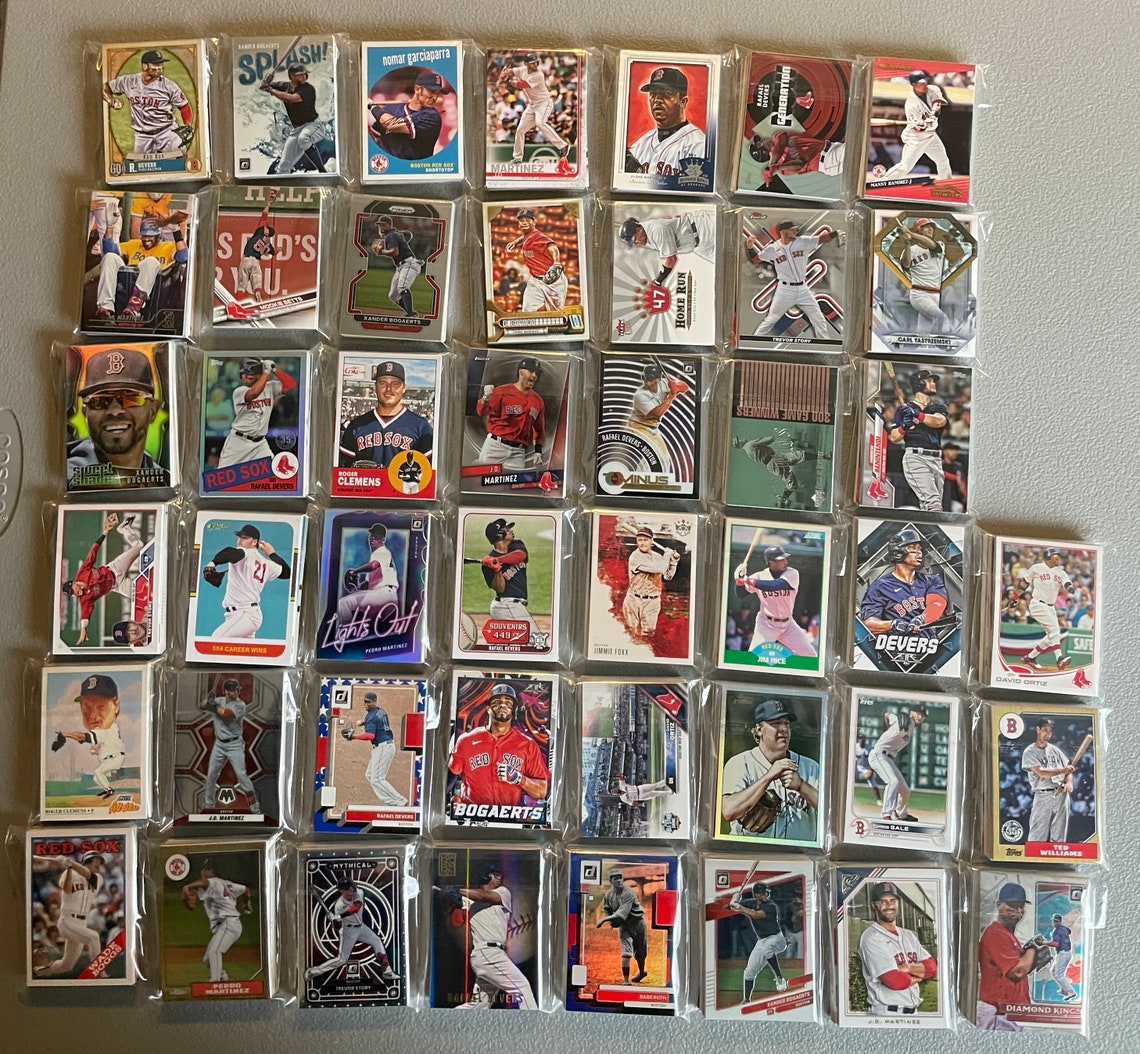 Boston Red Sox Baseball Cards Grab Bag of 30 Cards From - Etsy