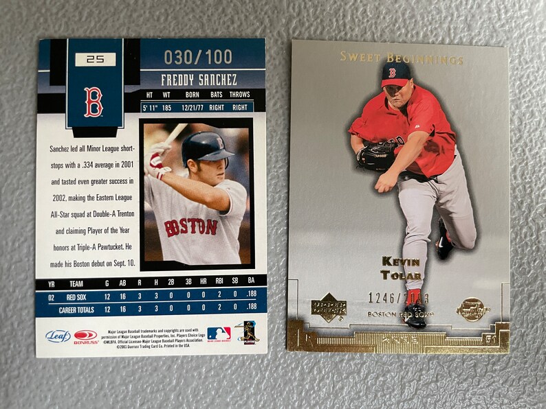 Boston Red Sox Baseball Cards Grab Bag of 30 Cards From - Etsy