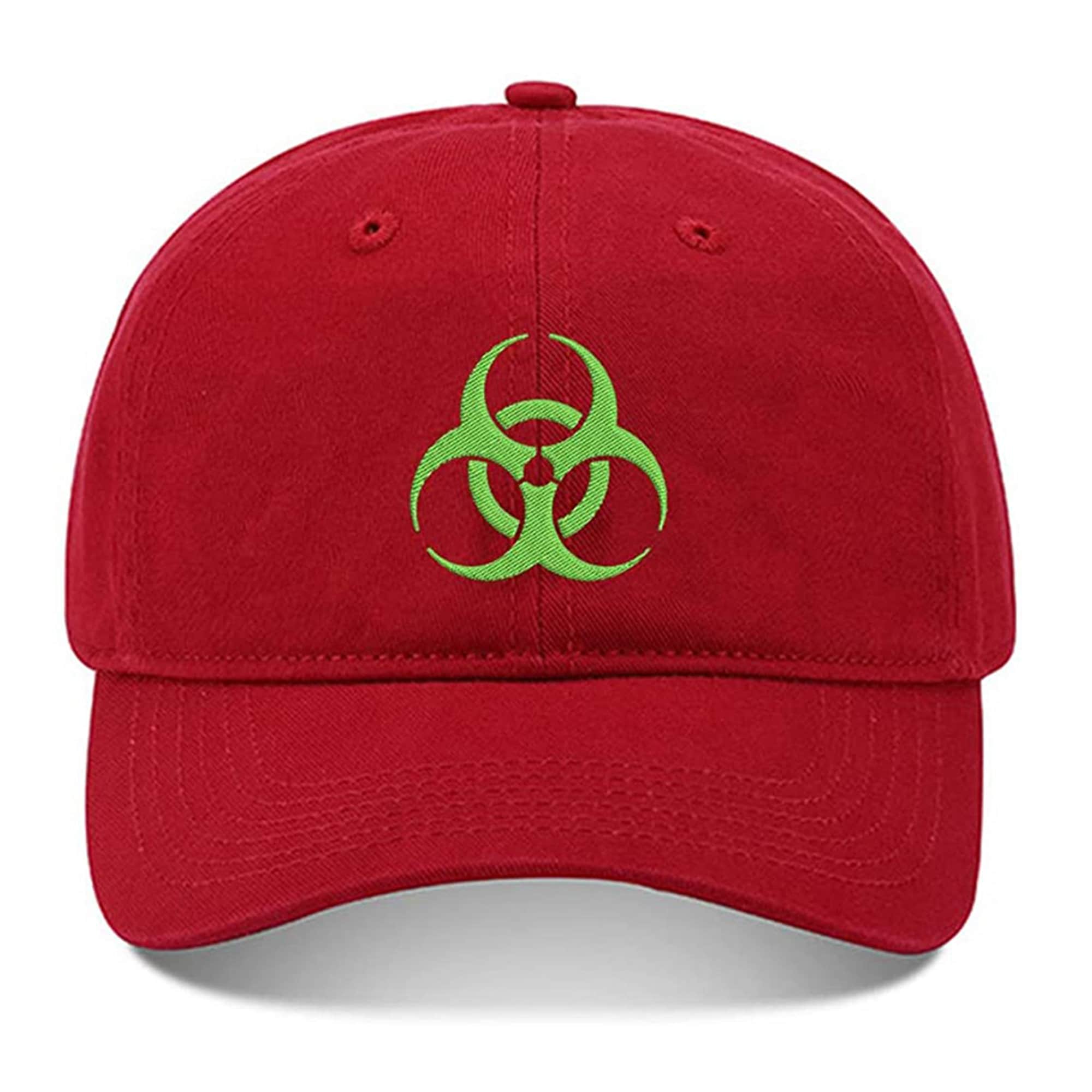 Men Baseball Cap Green Biohazard Embroidery Hat Embroidered Adjustable ...