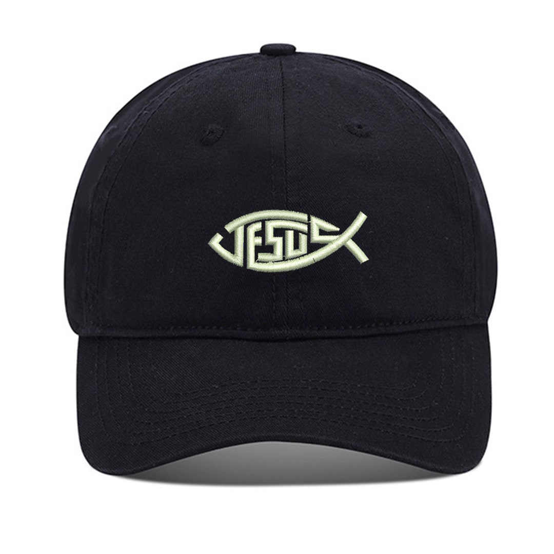 Jesus Christian Fish Unisex Embroidery Baseball Cap Washed Cotton ...