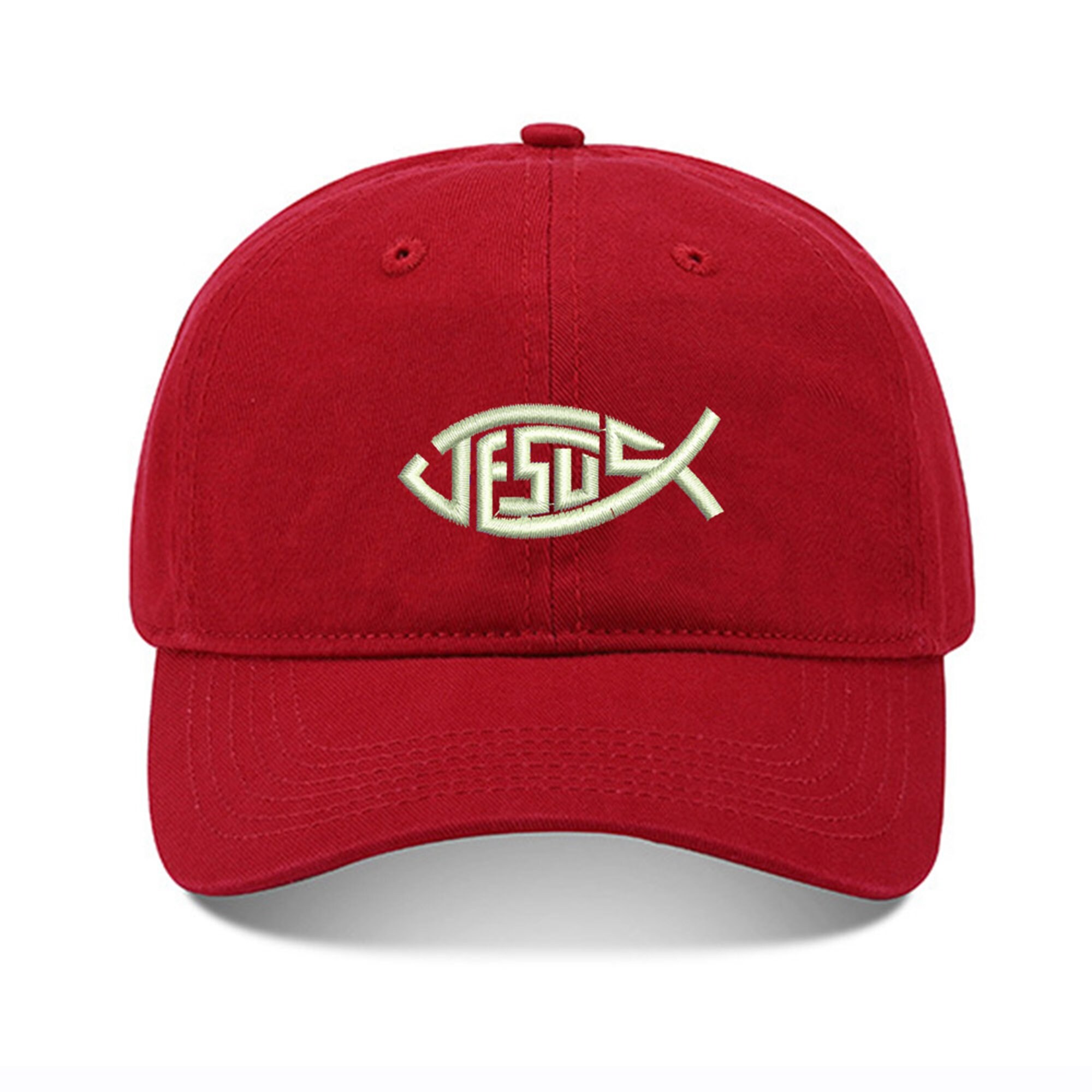 Jesus Christian Fish Unisex Embroidery Baseball Cap Washed Cotton ...