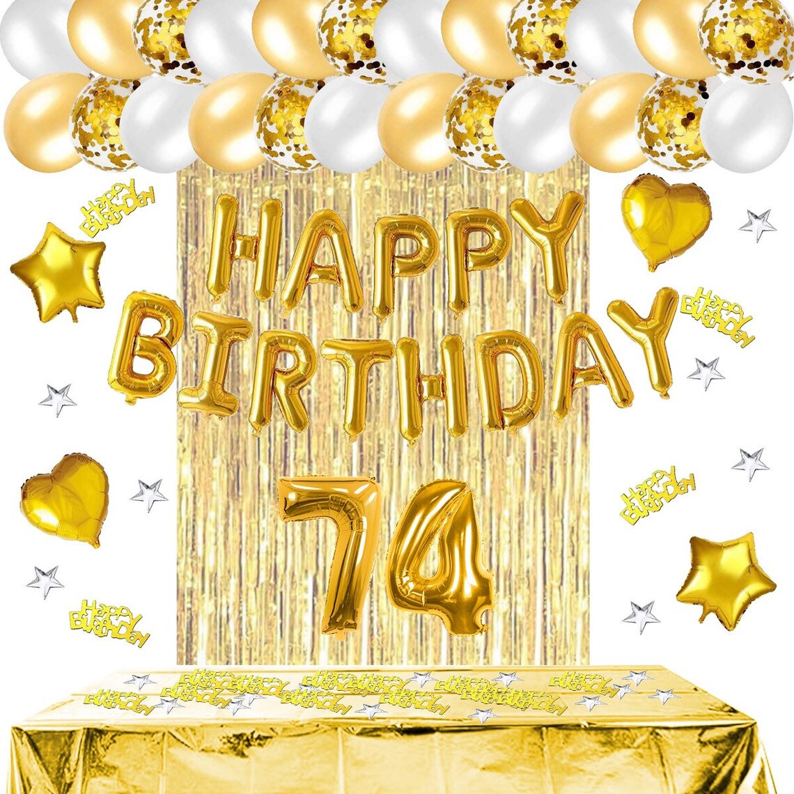 74th Birthday Decorations Birthday Party Supplies Gold | Etsy