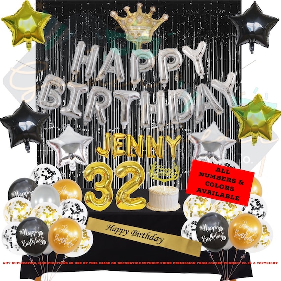 Black Silver 32nd Birthday Decorations For Men 32nd Party Etsy black-silver-32nd-birthday-decorations-for-men-32nd-party-etsy