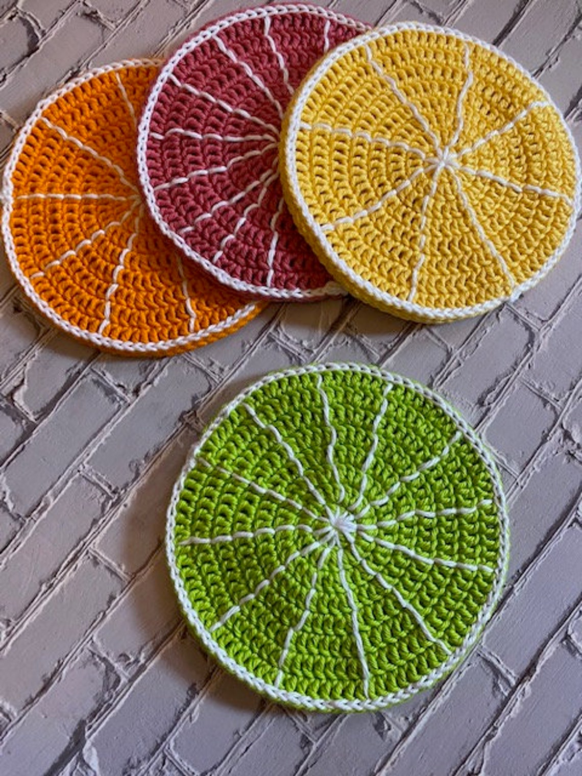 Citrus Hot Pad Citrus Trivet Lime Lemon Grapefruit - Etsy
