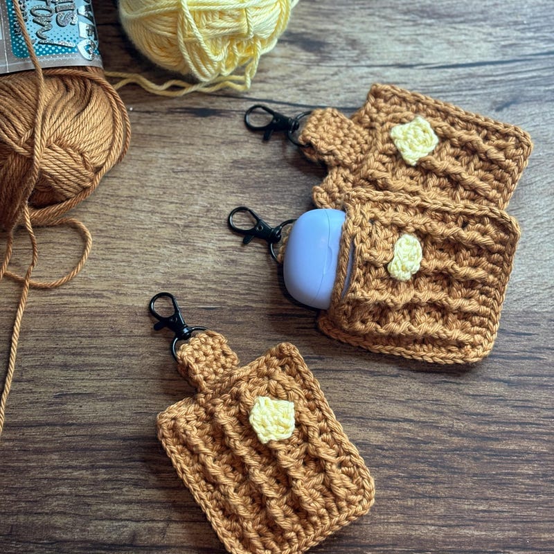 Crochet Waffle Keychain - Etsy