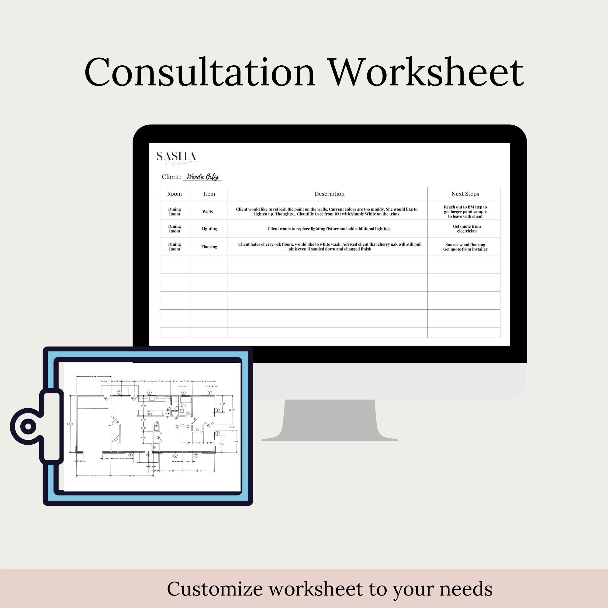 Consultation Worksheet for Interior Designers / Interior Designer ...