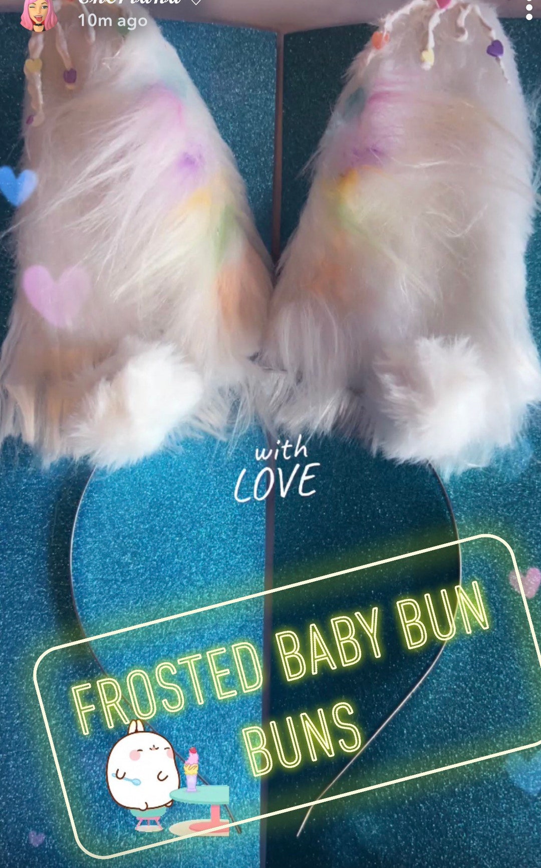 BUN BUNS Chocolate or Vanilla Frosted With Heart Sprinkles in White Faux Fur Only - Etsy