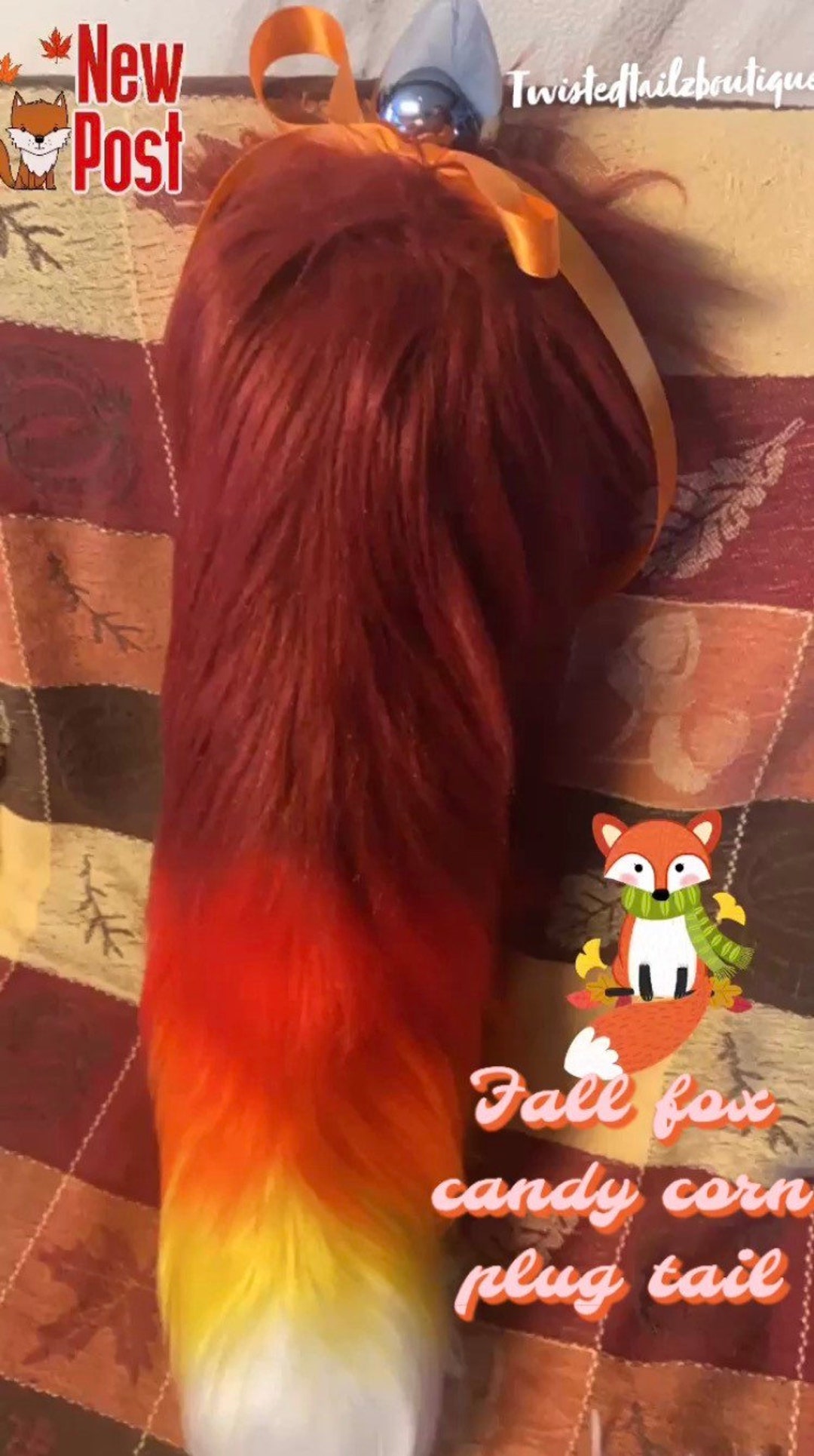 FOX Plug Fall Candy Corn Tail - Etsy