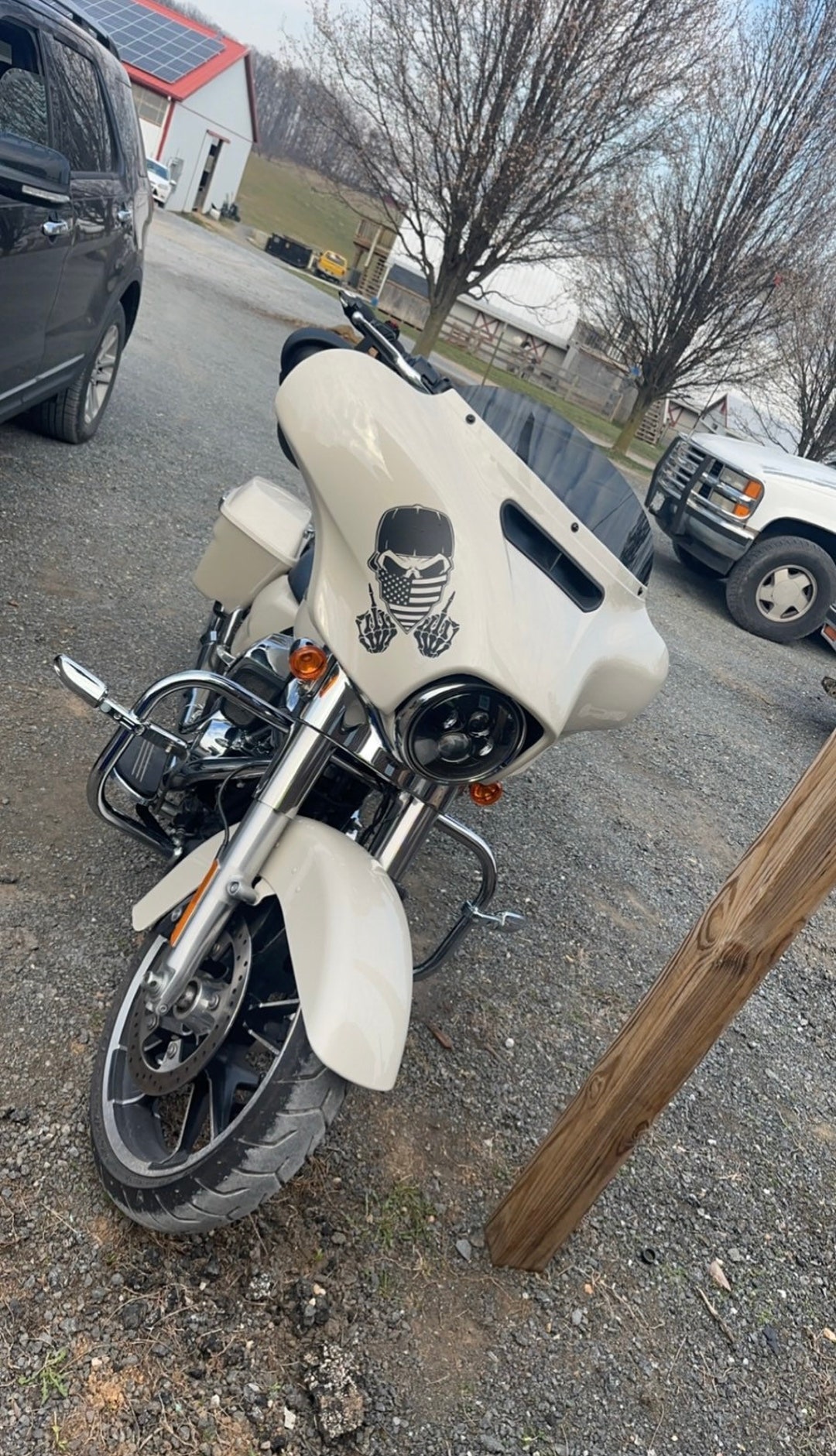 American Flag Skull Middle Finger Motorcycle | DECAL - Etsy