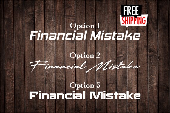Financial Mistake Decal | Etsy
