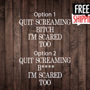Quit Screaming B**** I'm Scared Too | Decal - Etsy