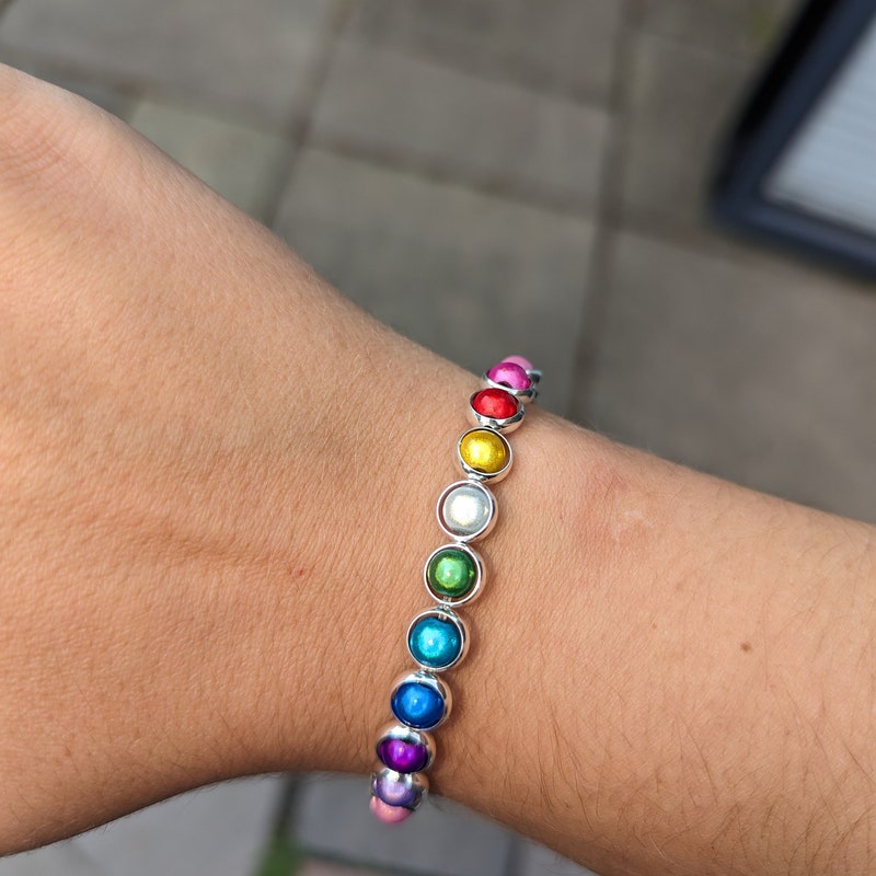Rainbow Bead Bracelet - Etsy