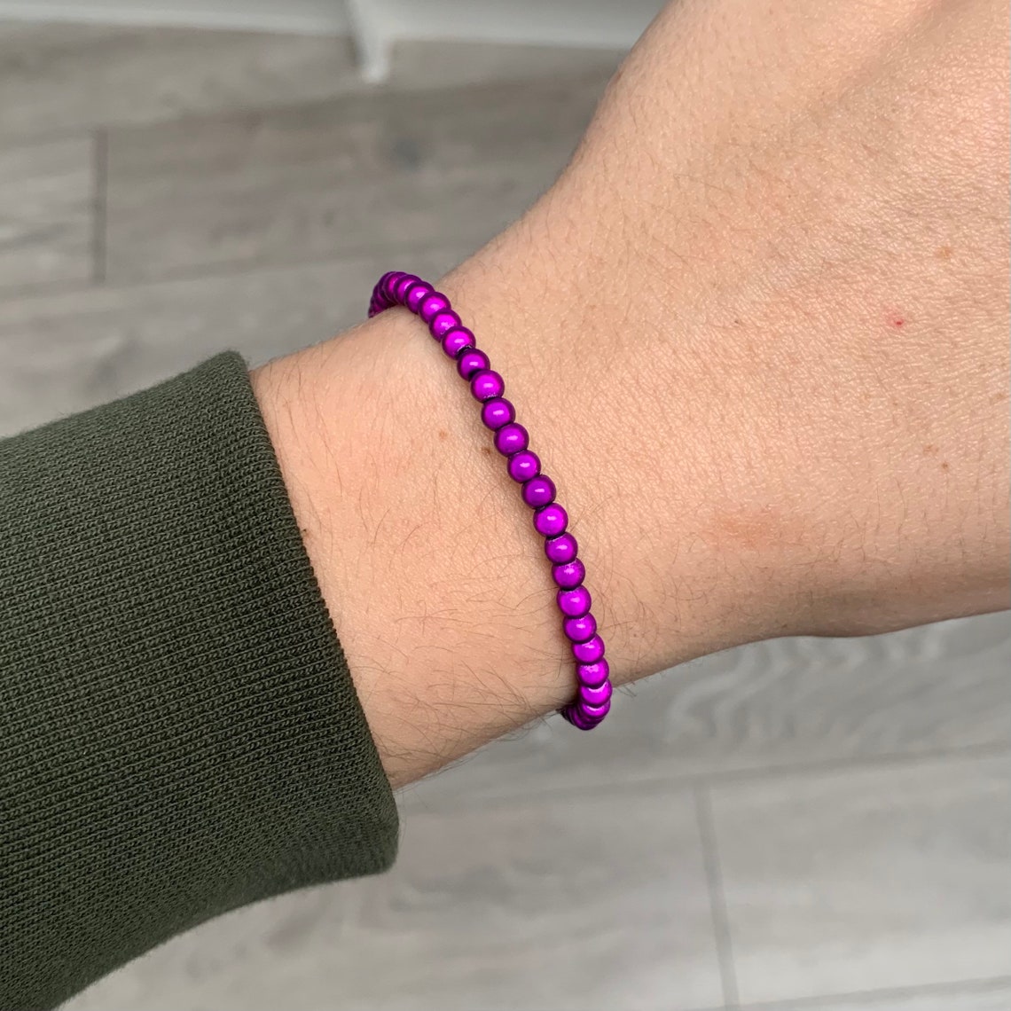 Dark Purple Miracle Bead Bracelet - Etsy