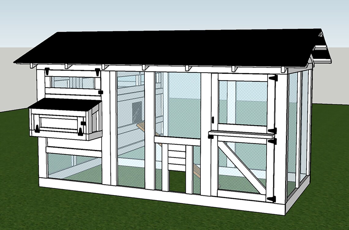 Chicken Coop Plans PDF Walk in Chicken Run the Houston - Etsy Canada