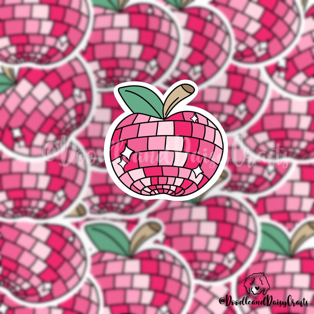 Disco Apple Sticker, Teacher Sticker, Teacher Apple Sticker, Educator ...