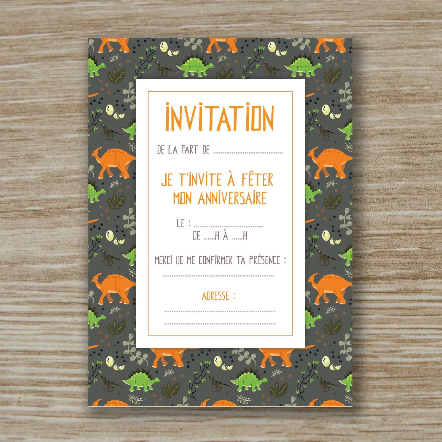 Cartes d'invitation goûter gouter anniversaire dinosaure - Etsy France