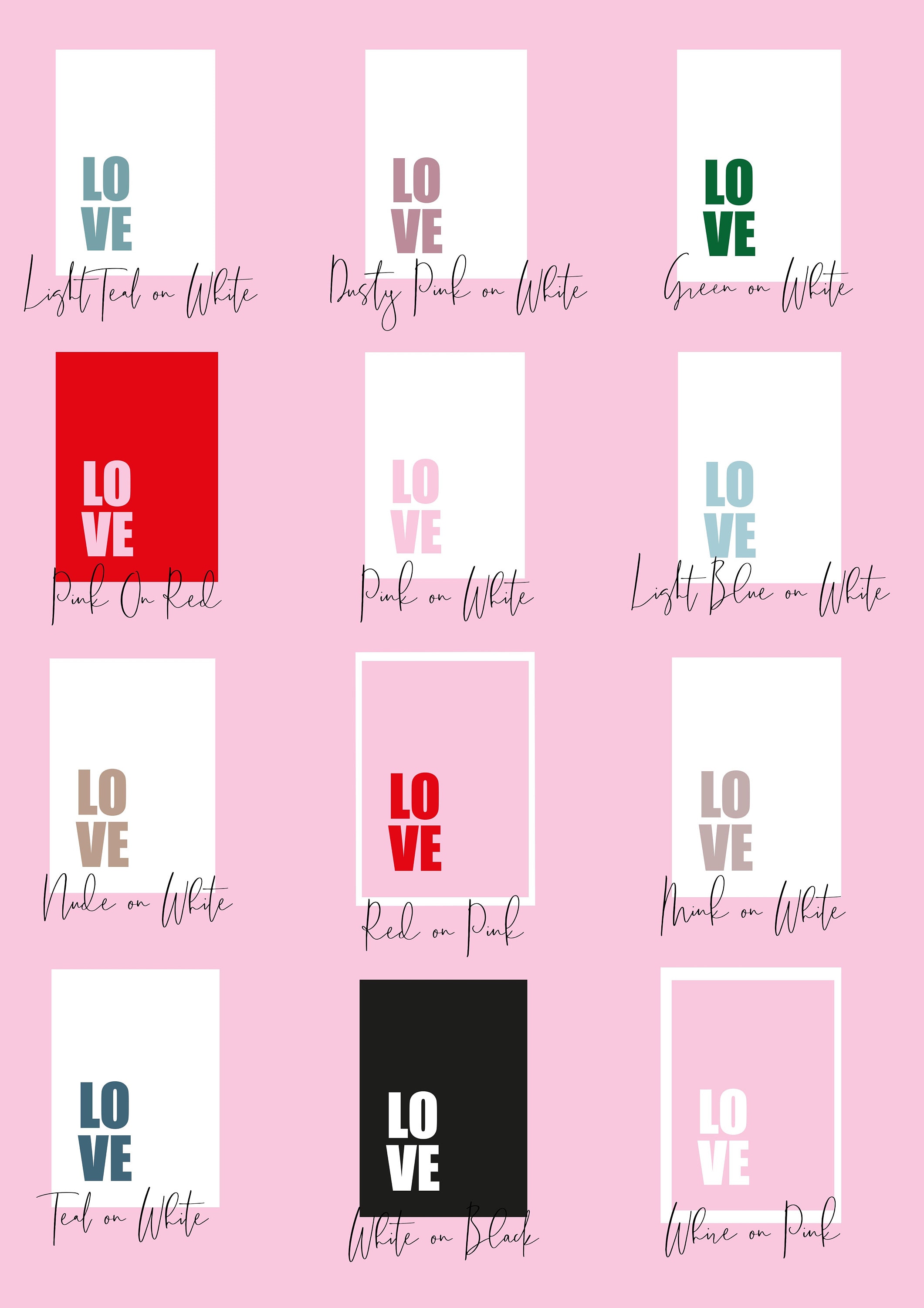 LOVE. Poster Print. A5, A4 or A3 - Etsy UK