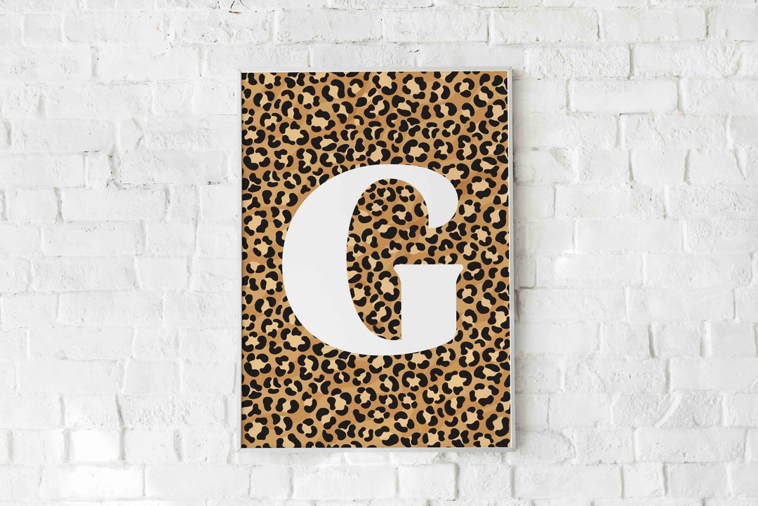 Leopard Print Initial Letter. Poster Print. A5, A4 or A3 Any Colour Way ...
