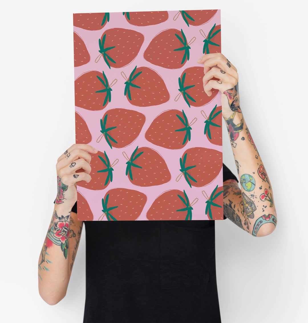 Pink Strawberry Fruit . Wall Art Poster Print. All Sizes. - Etsy