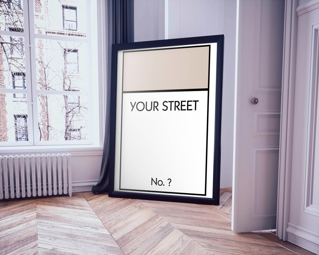 Clean Girl, Custom Monopoly Inspired Street Print. Personalised With ...