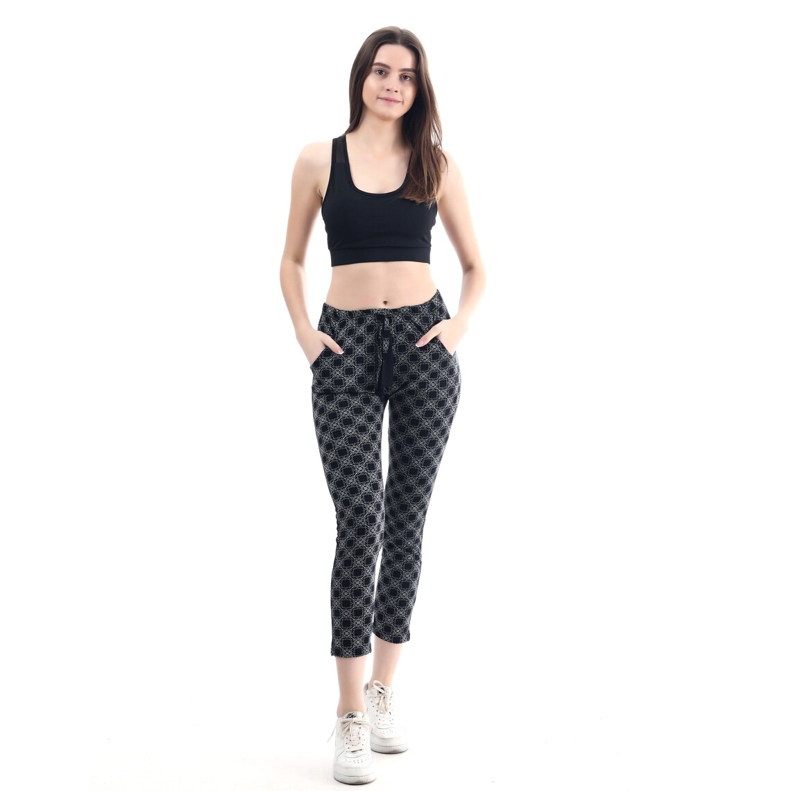 Womens Tie Front Patterned Yoga Pants Yoga Pants Patterned Pants Boho ...