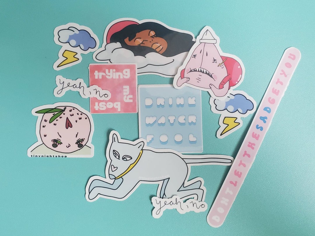 Moody and Pink Sticker Pack, Small Sticker Pack, Relatable Stickers - Etsy