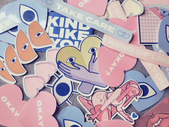 HMM LOVE Sticker Pack Vibrant Cute Color Palette Laptop - Etsy